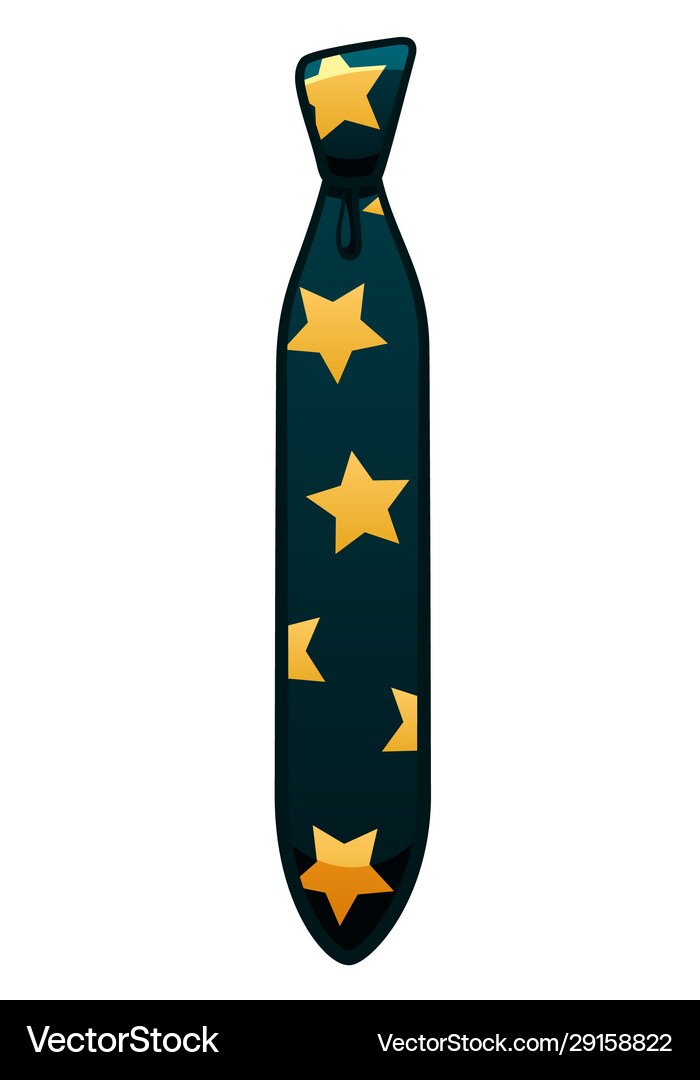 Dark blue necktie with yellow stars pattern Vector Image