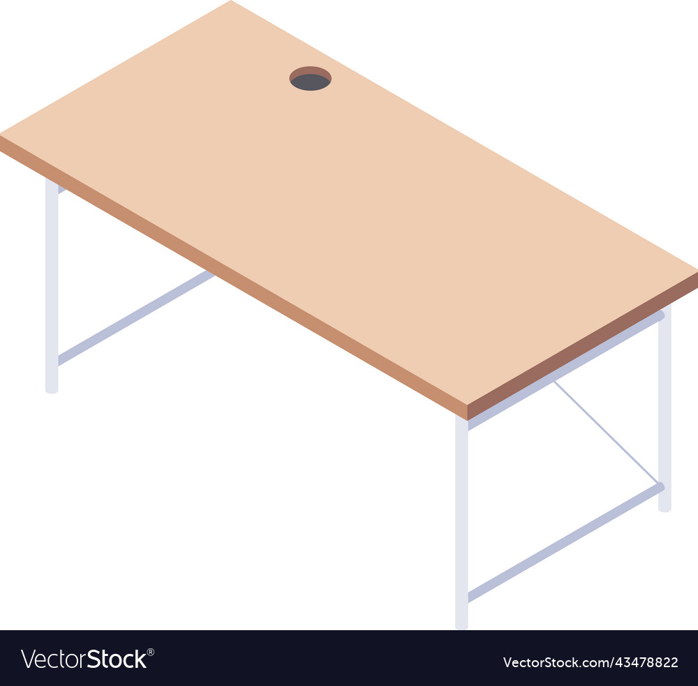 Desk table isometric composition Royalty Free Vector Image