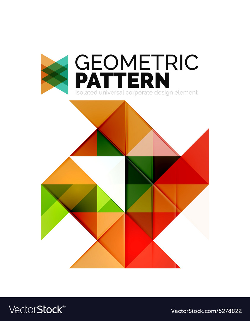 Geometric triangle mosaic pattern element isolated