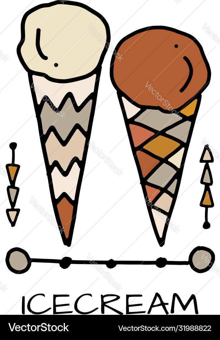 Ice cream outline simple style design icon Vector Image