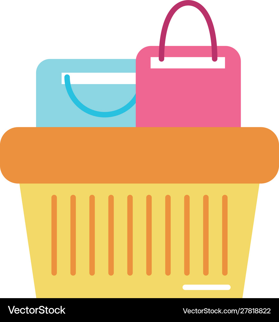 Isolated shopping basket design Royalty Free Vector Image