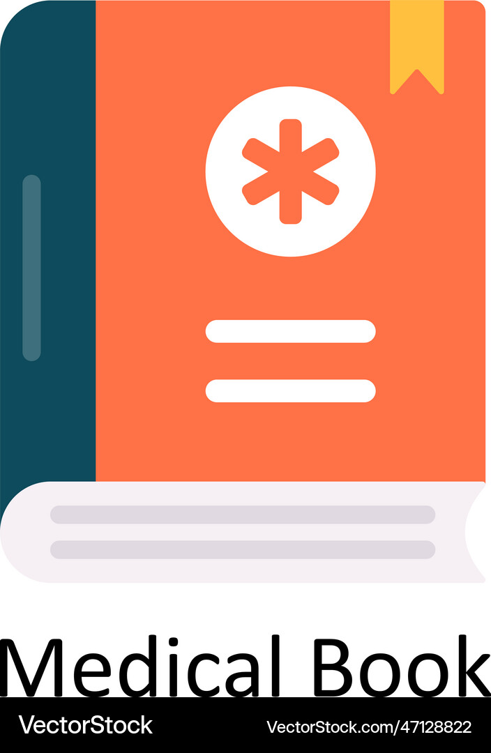 Medical book flat icon design Royalty Free Vector Image