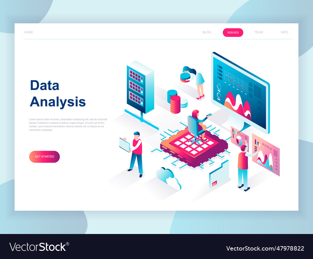 Modern flat design isometric concept of big data Vector Image