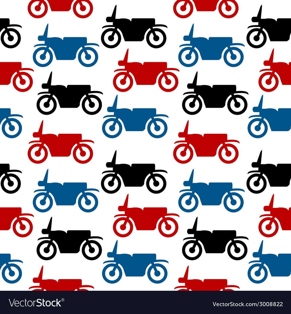 Motorcycle seamless pattern Royalty Free Vector Image