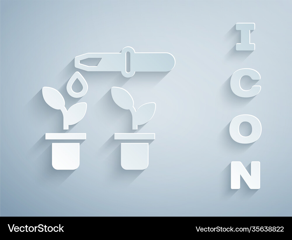 Paper cut drop water drops from pipette Royalty Free Vector