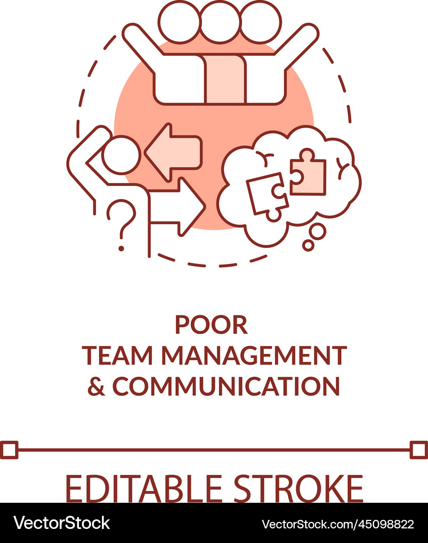 Poor team management and communication terracotta Vector Image