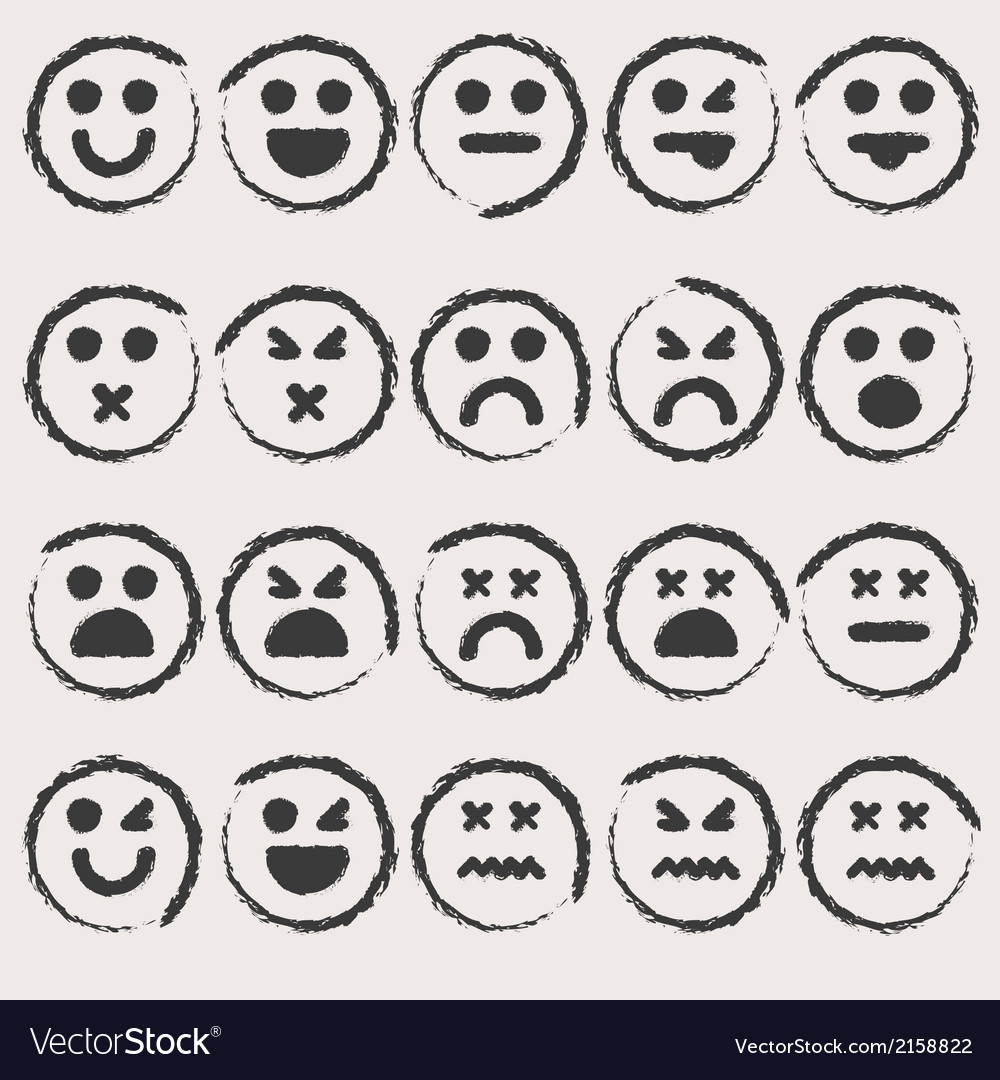 Set of different emoticons Royalty Free Vector Image