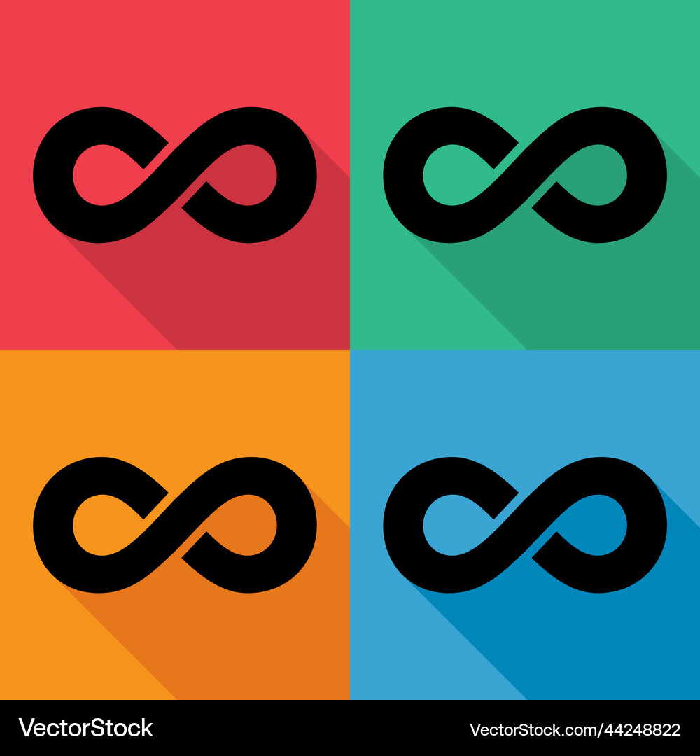 Set of infinity geometric icon mathematical Vector Image