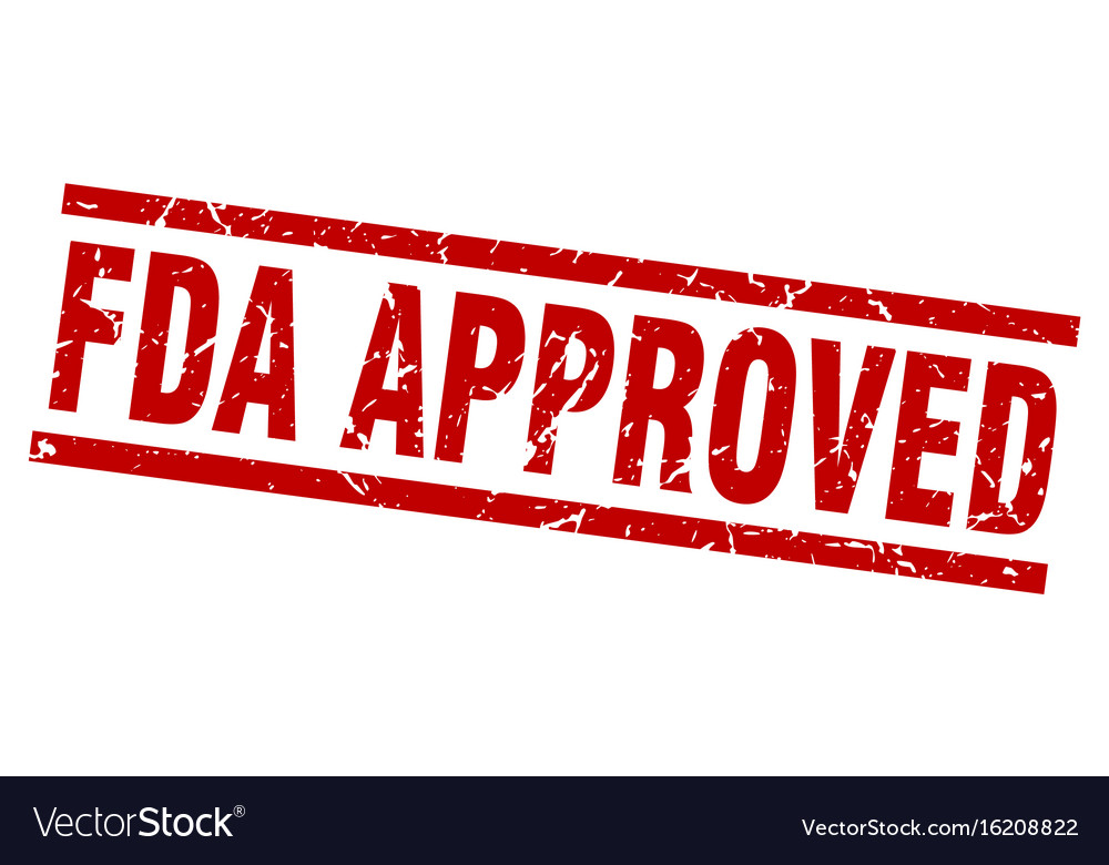 Square grunge red fda approved stamp Royalty Free Vector
