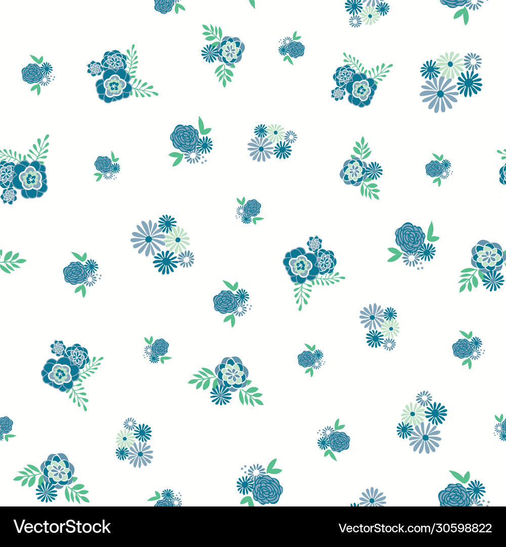 Tonal floral repeat with berries perfect Vector Image
