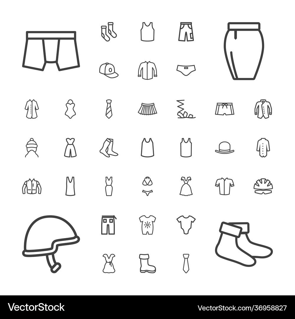 37 wear icons Royalty Free Vector Image - VectorStock
