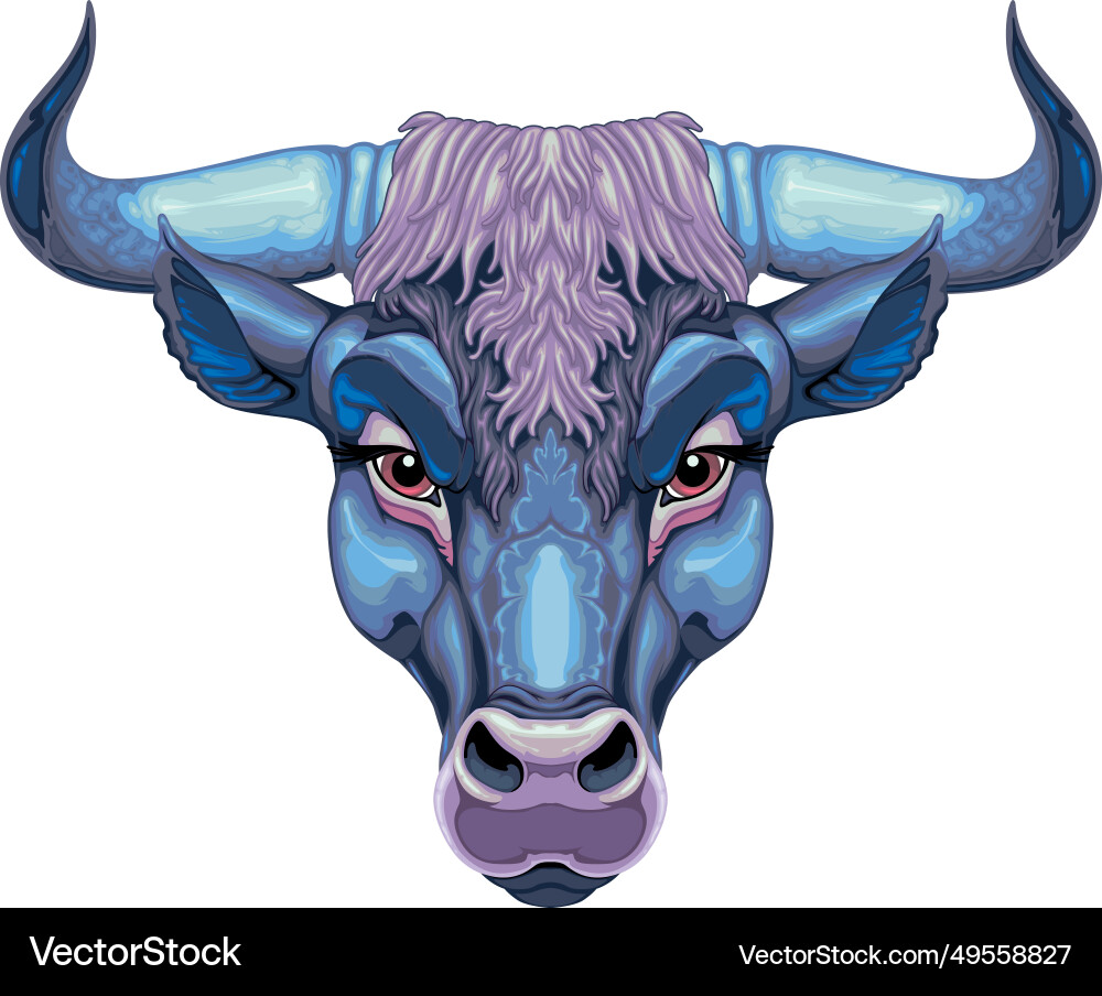 Bull head isolated animal Royalty Free Vector Image