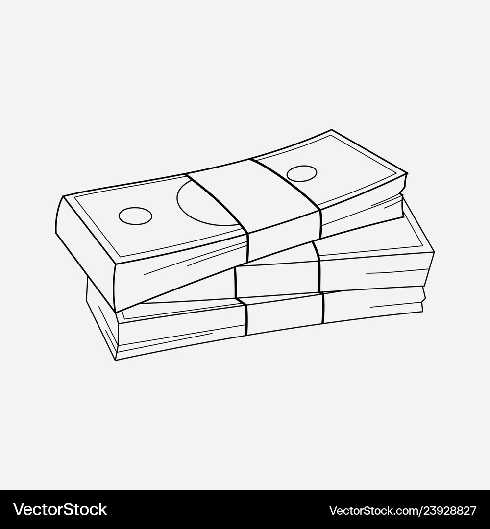 Cash money icon line element Royalty Free Vector Image