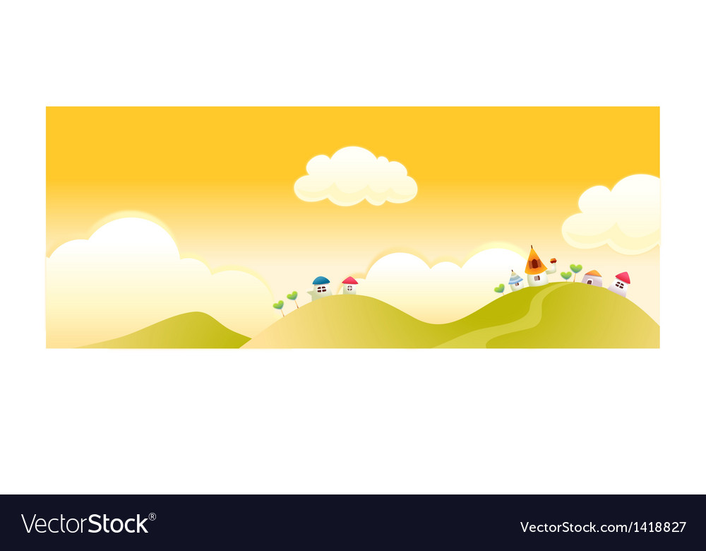 Cute landscape scene Royalty Free Vector Image