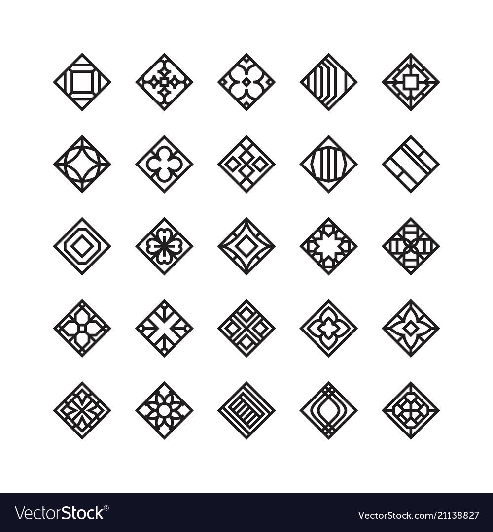 Diamond shape geometric icon ornament Royalty Free Vector