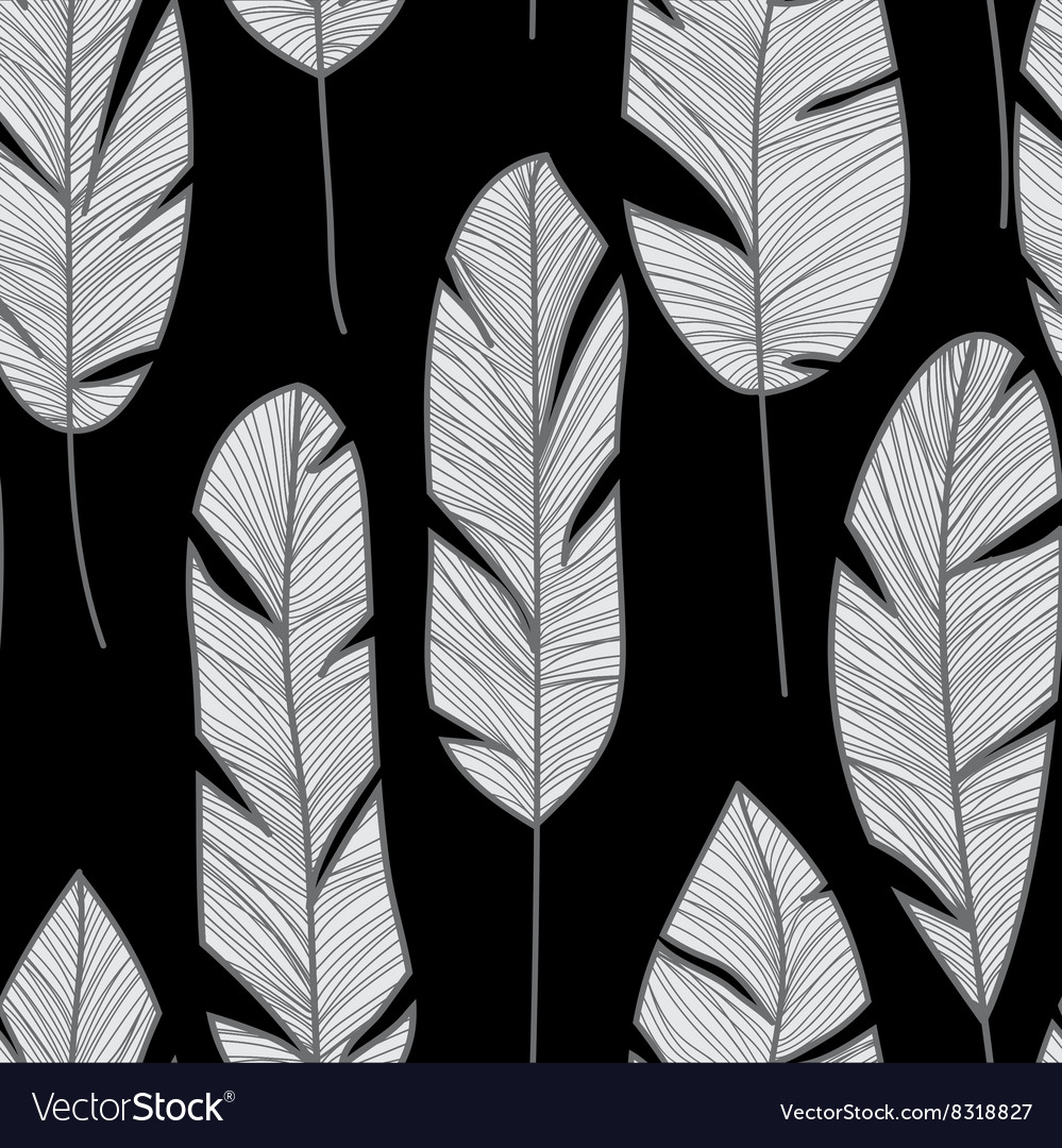 Feather seamless pattern Royalty Free Vector Image
