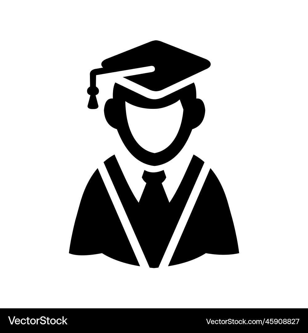 Graduation icon symbol art isolated Royalty Free Vector
