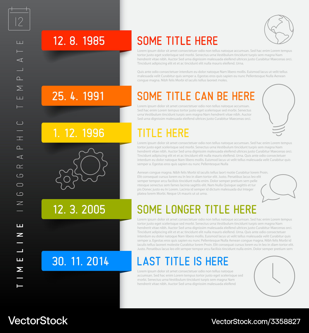 Infographic timeline report template with icons Vector Image