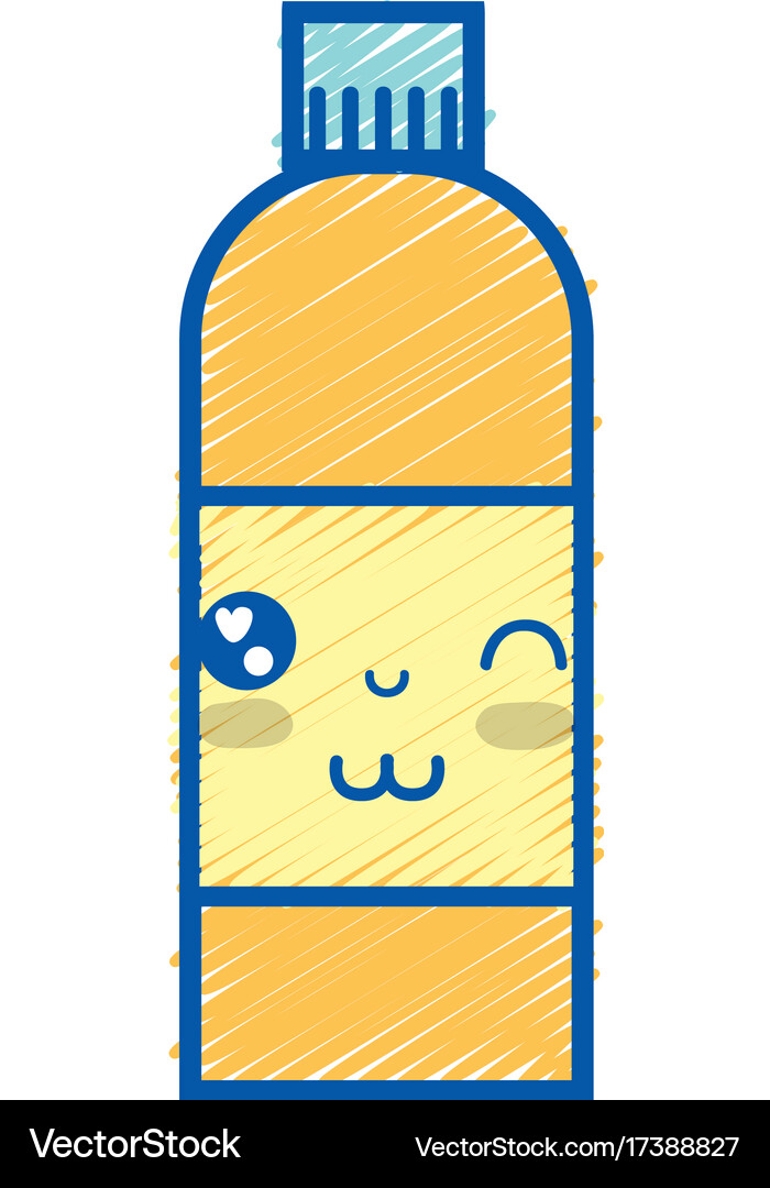 Kawaii cute funny beverage bottle Royalty Free Vector Image