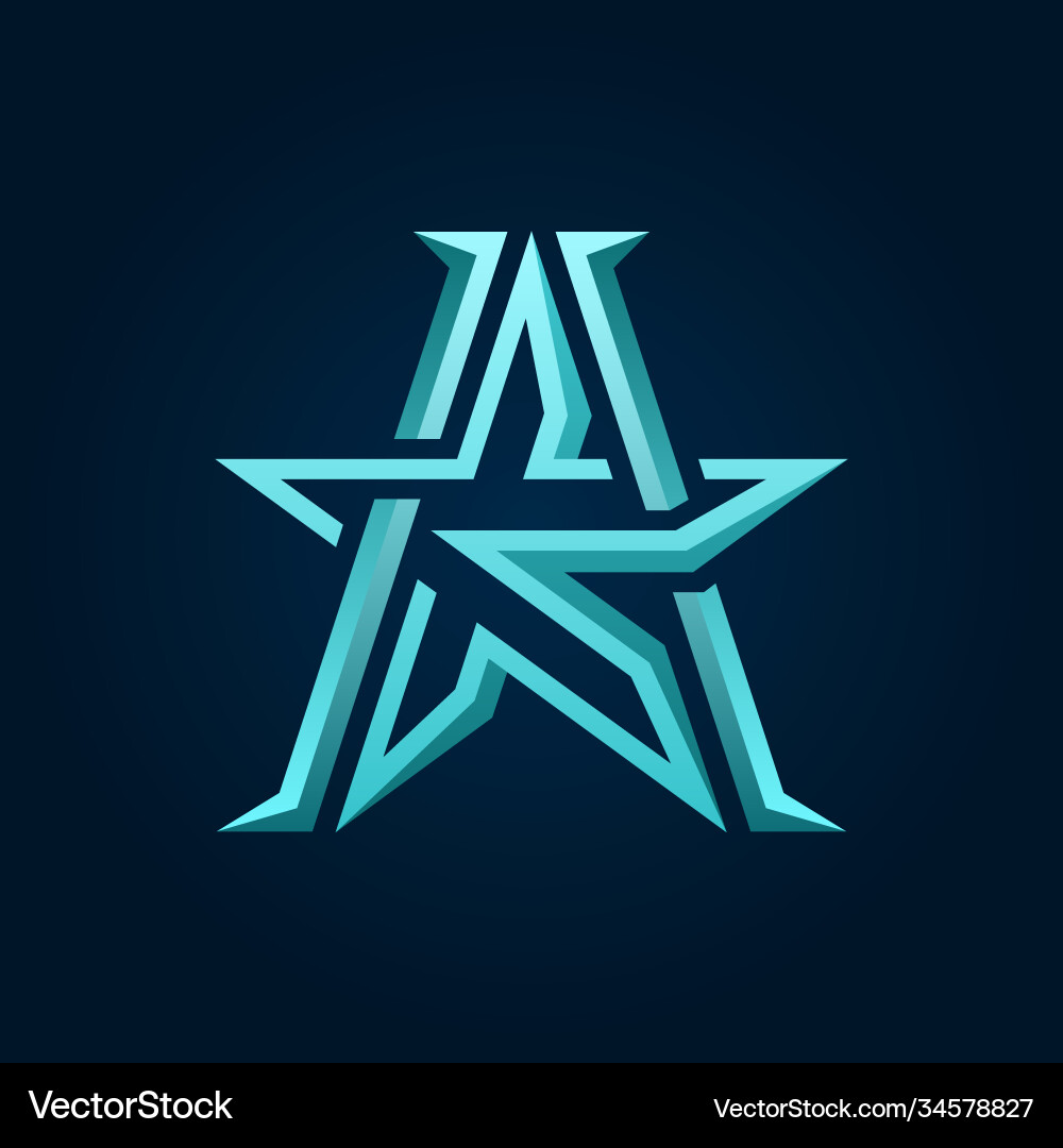 Letter ka or ak star logo Royalty Free Vector Image