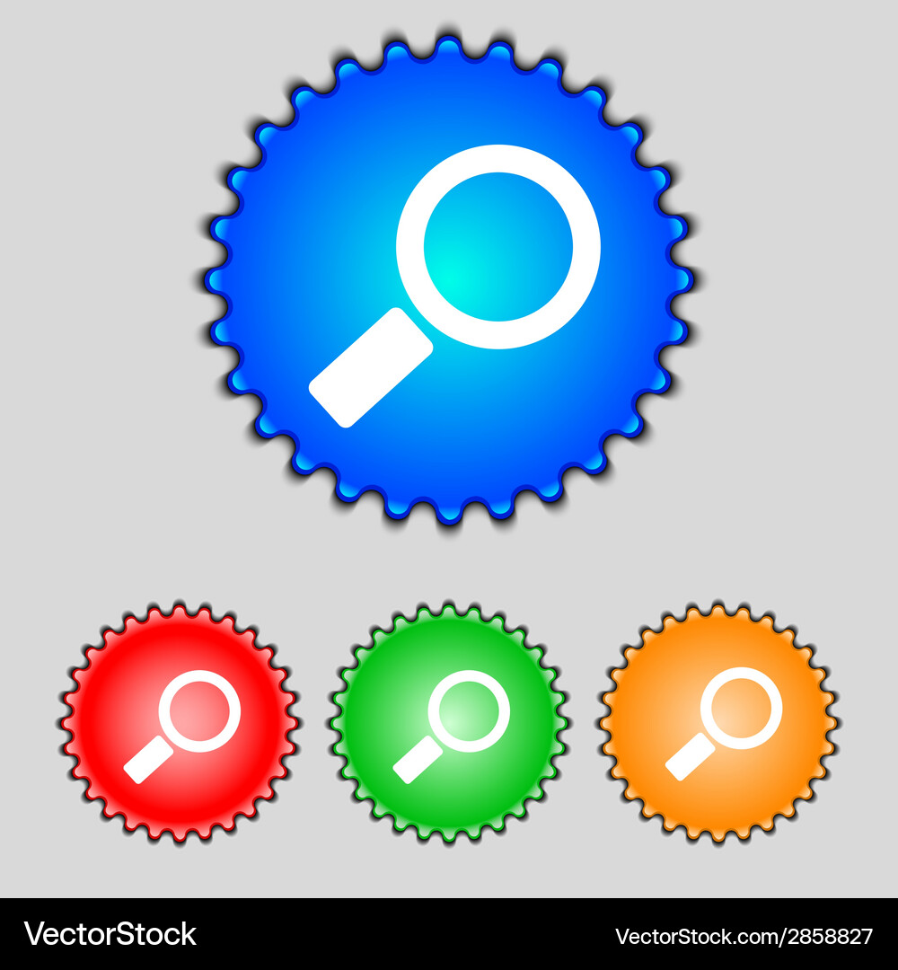 Magnifier glass sign icon zoom tool button Vector Image
