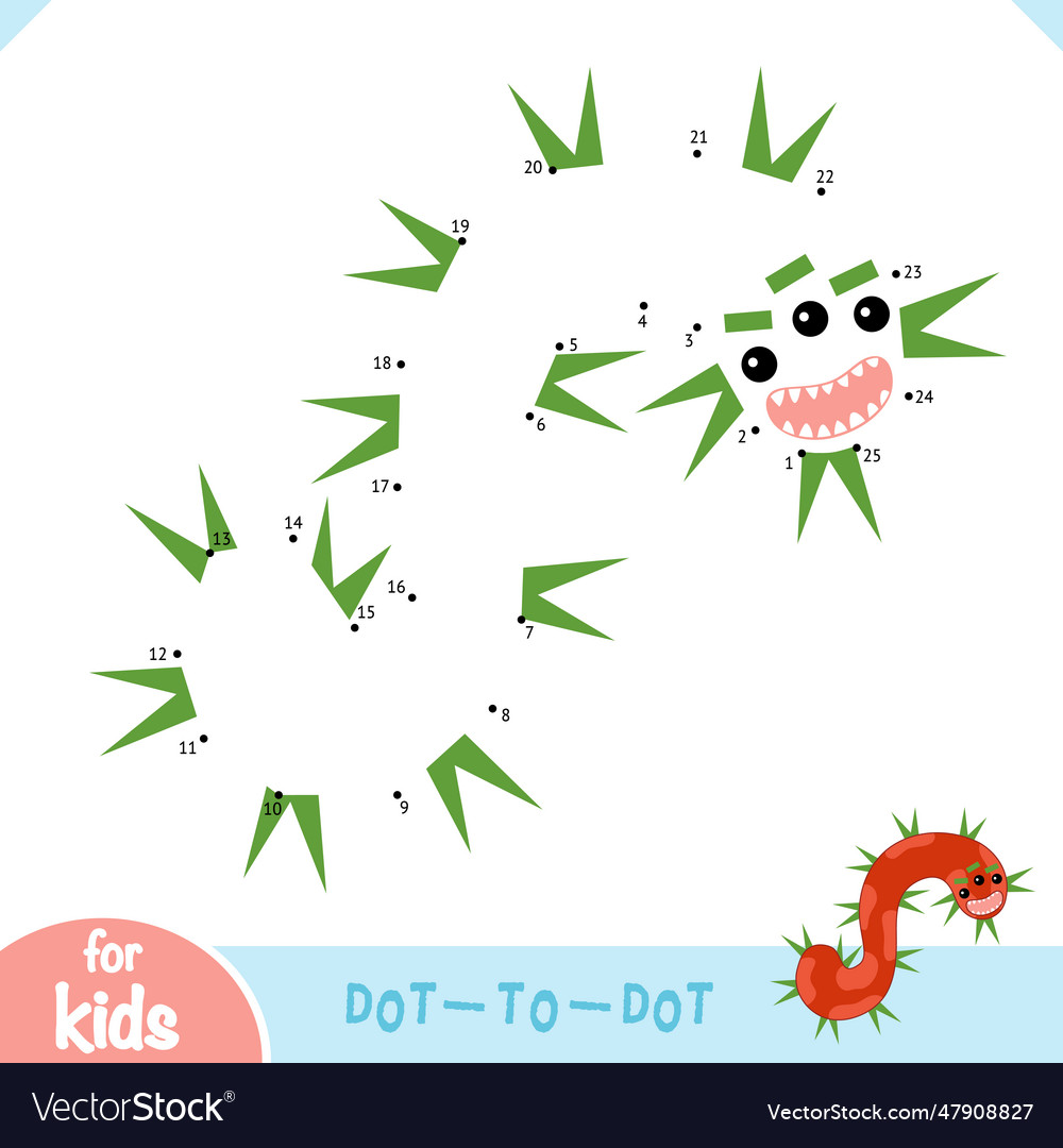 Numbers game education dot to dot game for Vector Image