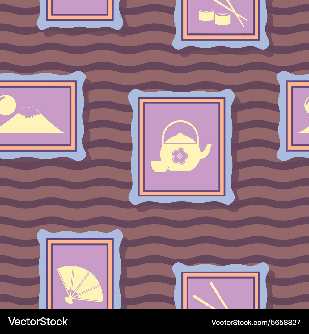 Seamless background with japanese symbols Vector Image
