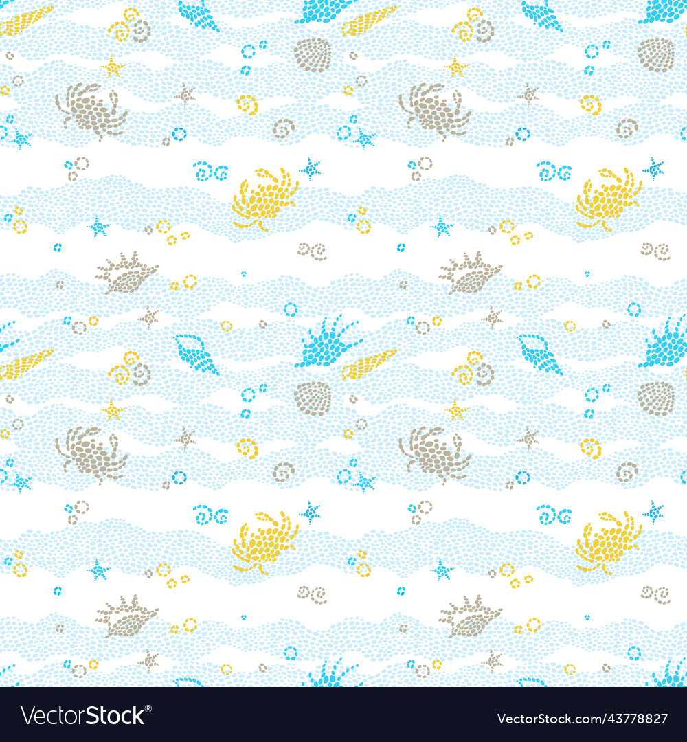Seamless pattern with sea elements Royalty Free Vector Image