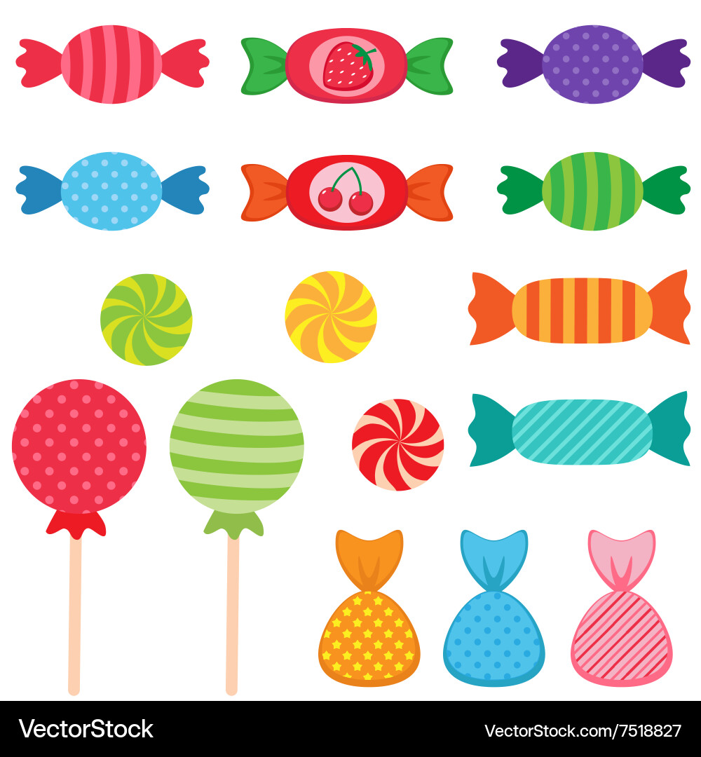 Set of candies Royalty Free Vector Image - VectorStock