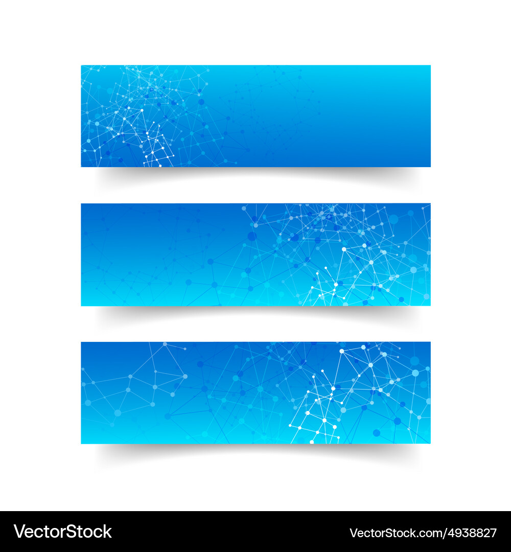 Set of network connection concept banner abstract Vector Image