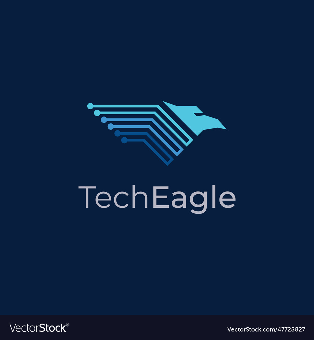 Tech eagle logo image Royalty Free Vector Image