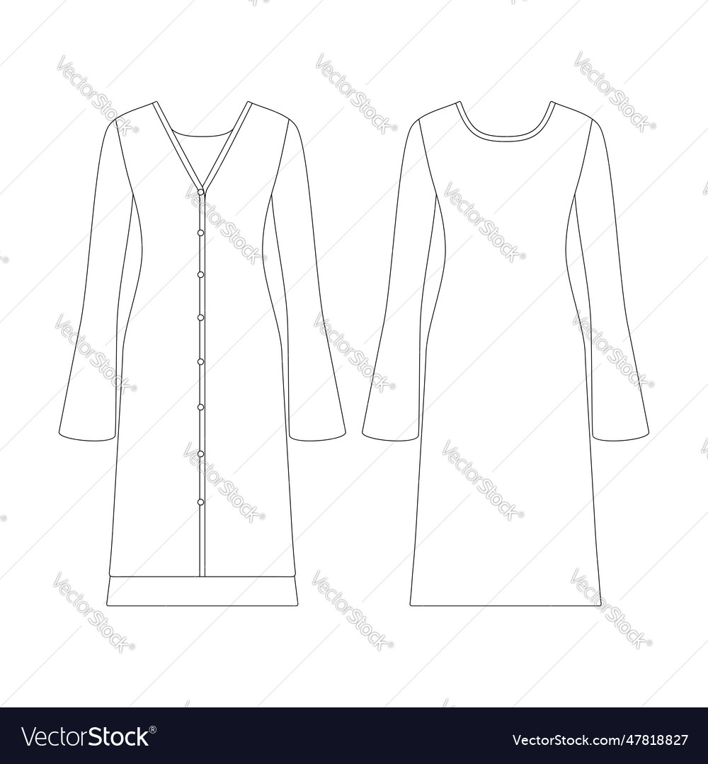Template Women Ribbed Long Cardigan Flat Design Vector Image