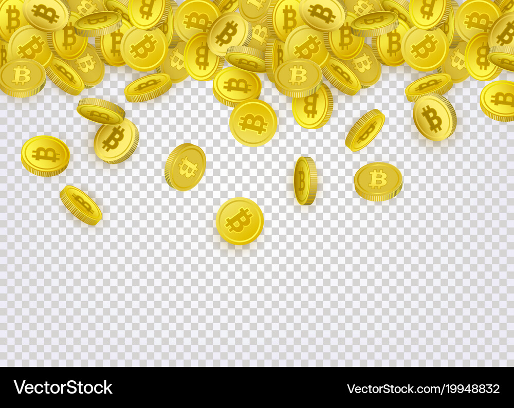 Bitcoin banner flyer template with golden coins Vector Image