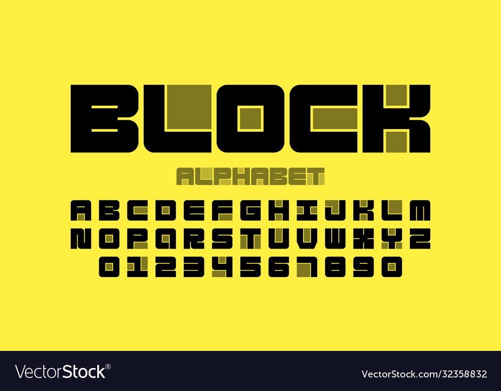 Block font Royalty Free Vector Image - VectorStock