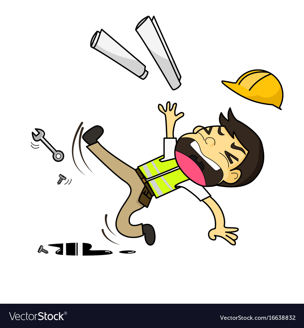 Construction engineer architect worker slipping Vector Image