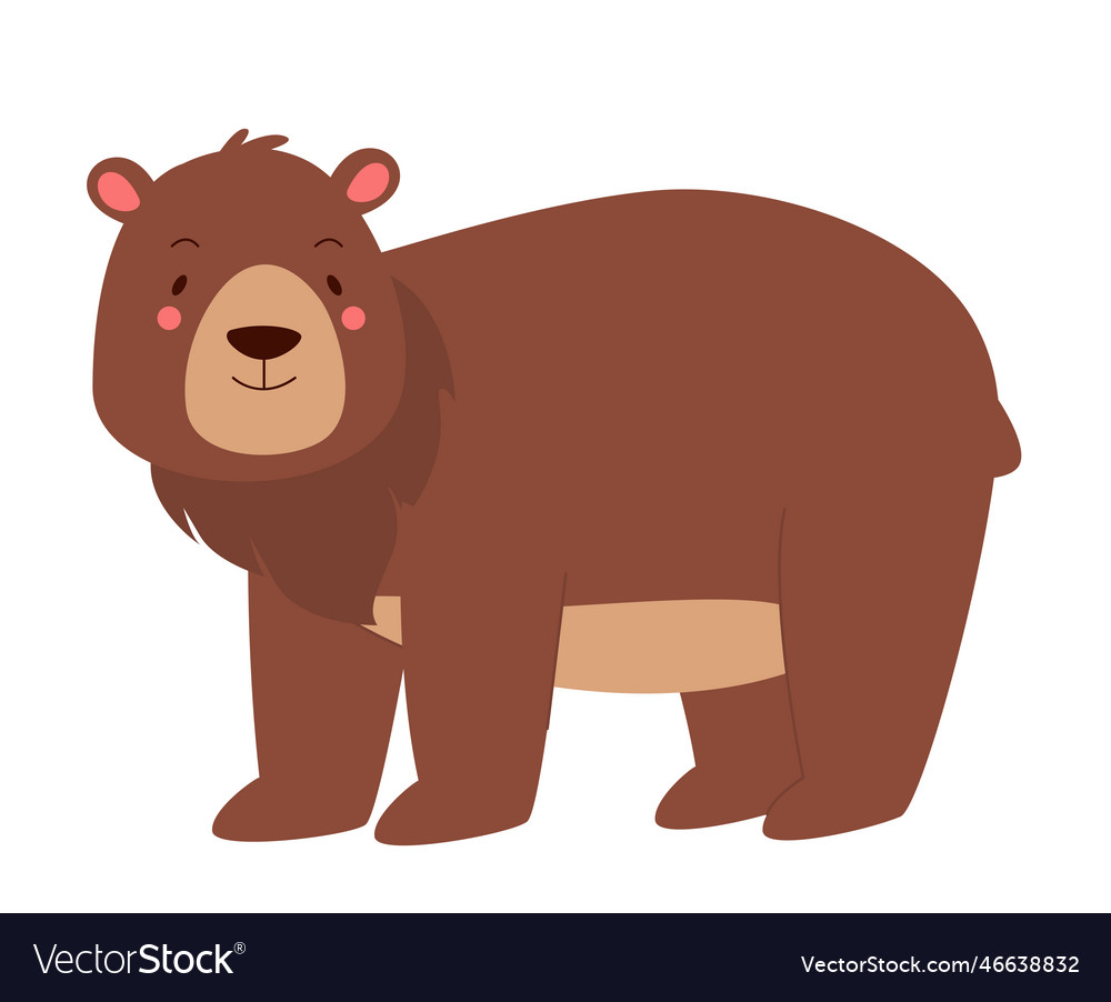 Cute Grizzly Bear Royalty Free Vector Image Vectorstock
