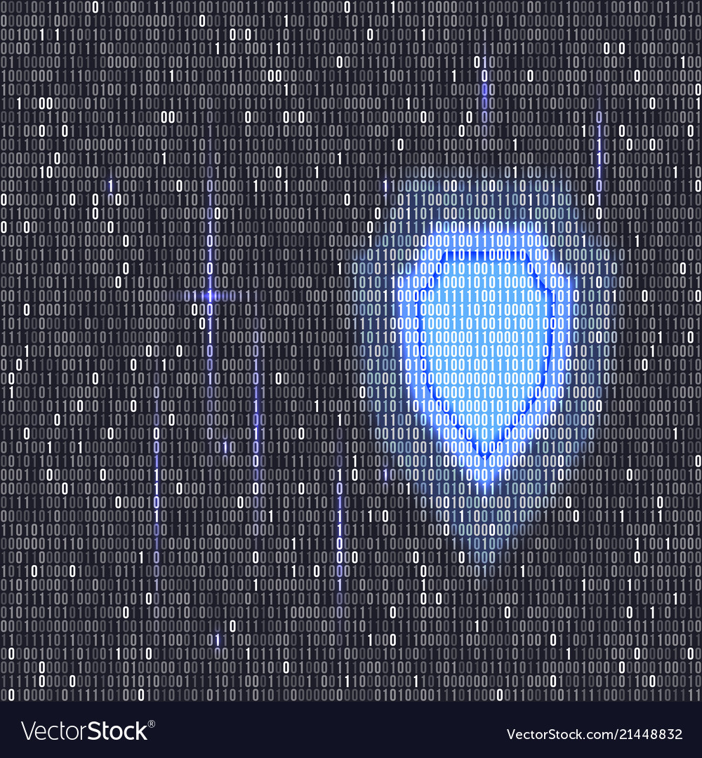 Digital lock guard sign binary code Royalty Free Vector