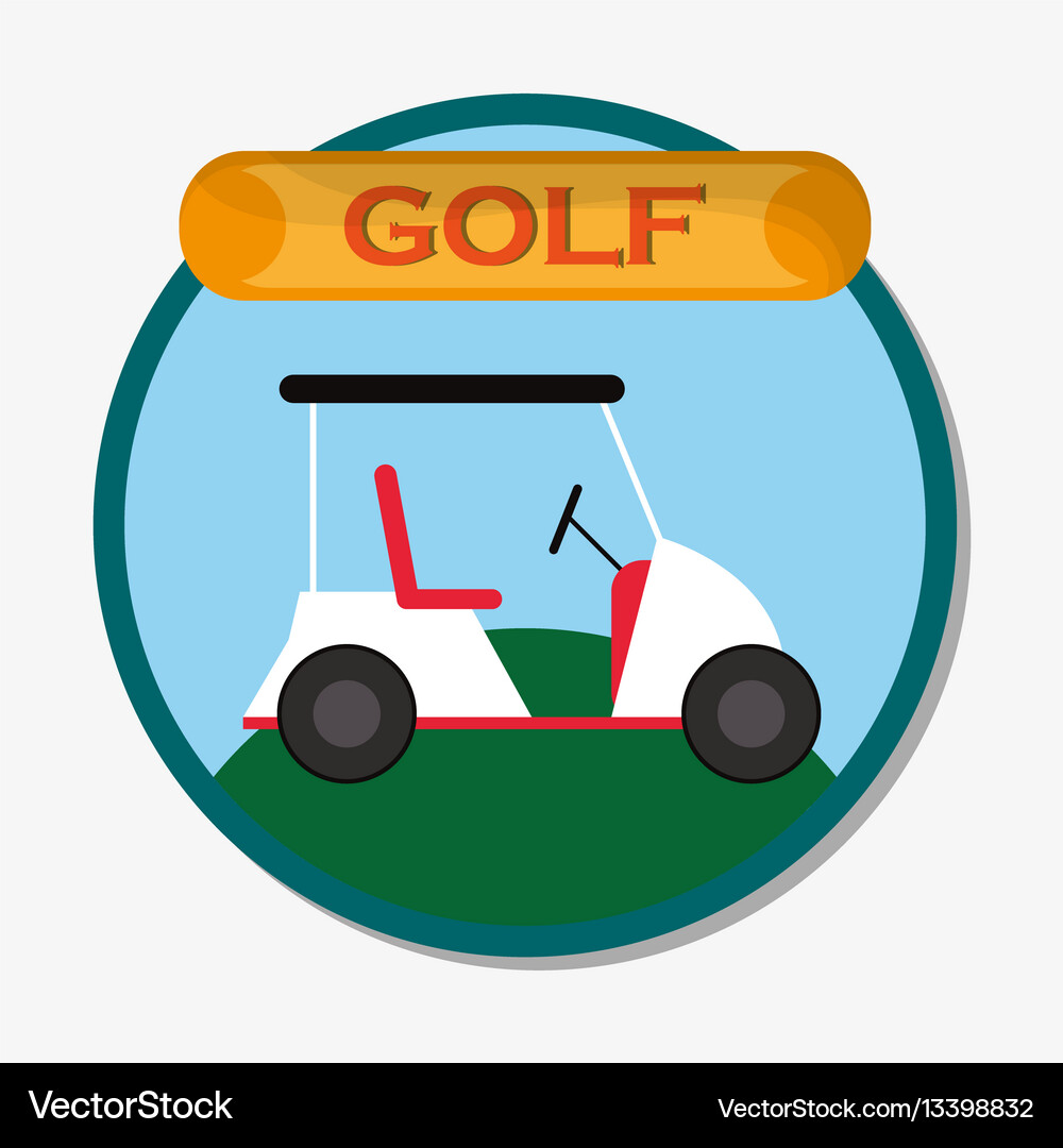 Golf car field sport emblem Royalty Free Vector Image