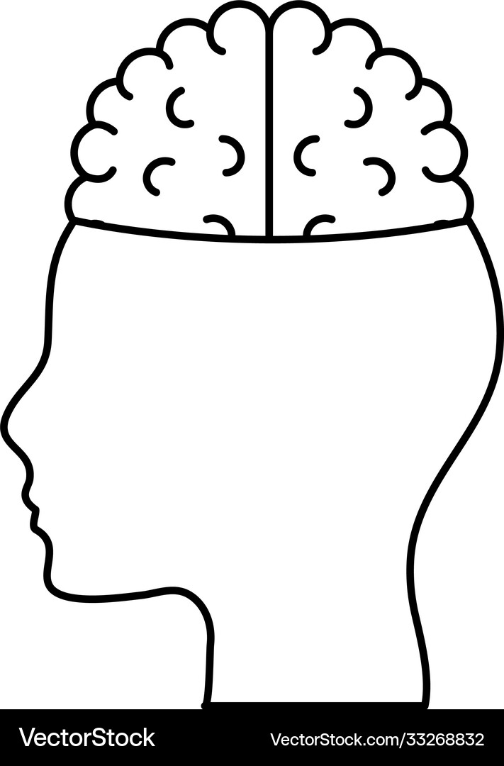 Human body concept head with brain organ icon Vector Image