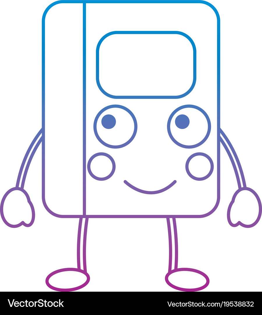 Kawaii notebook school cartoon character Vector Image
