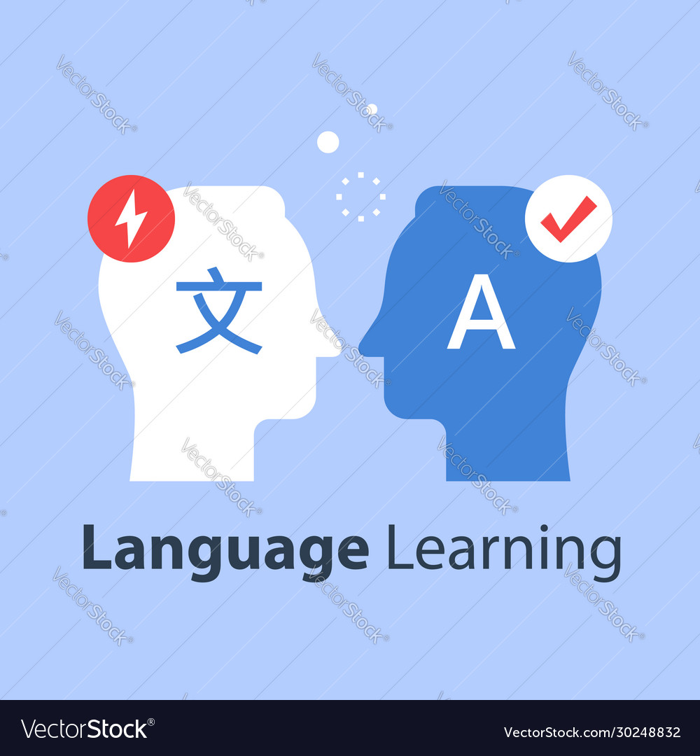 Language learning translate concept Royalty Free Vector