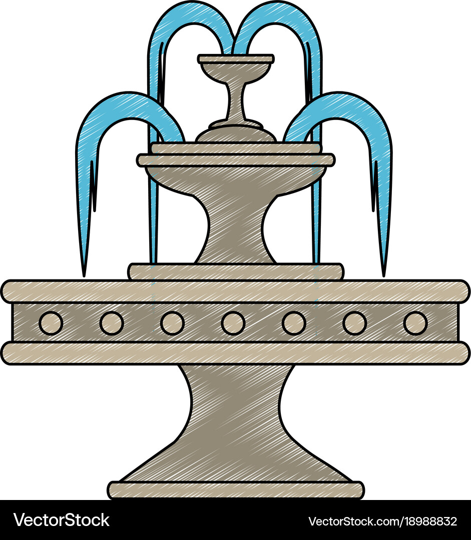 Park water fountain icon Royalty Free Vector Image