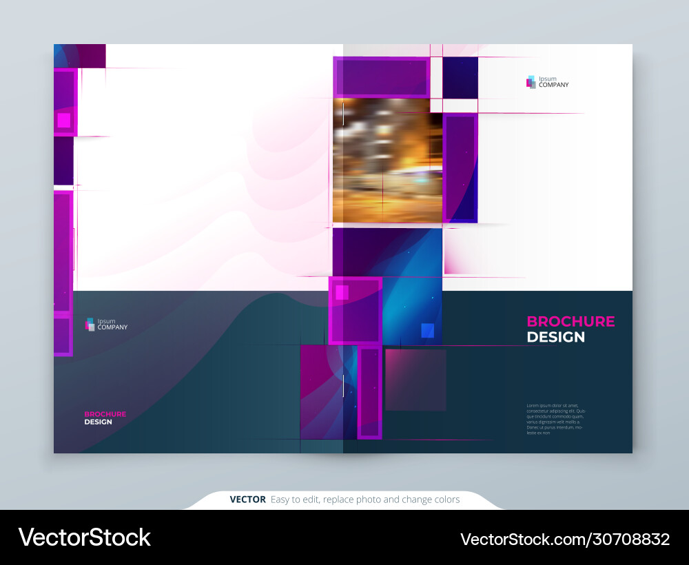 Purple brochure cover template layout corporate Vector Image