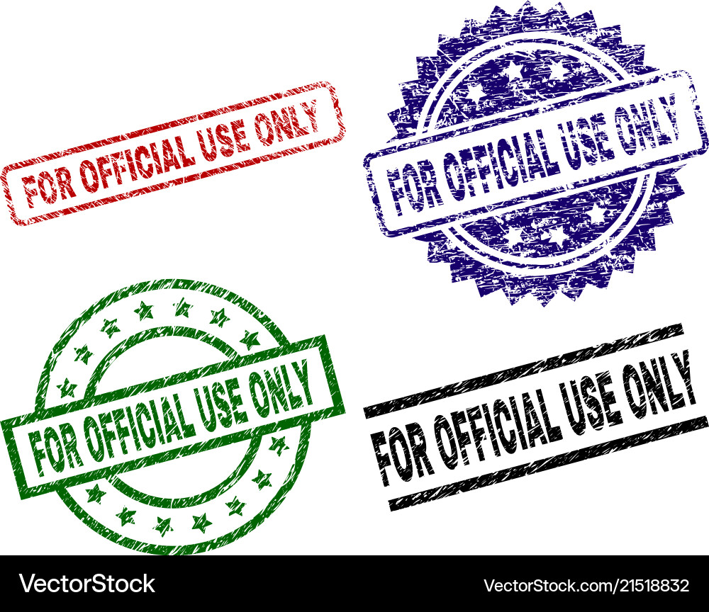Scratched textured for official use only stamp Vector Image