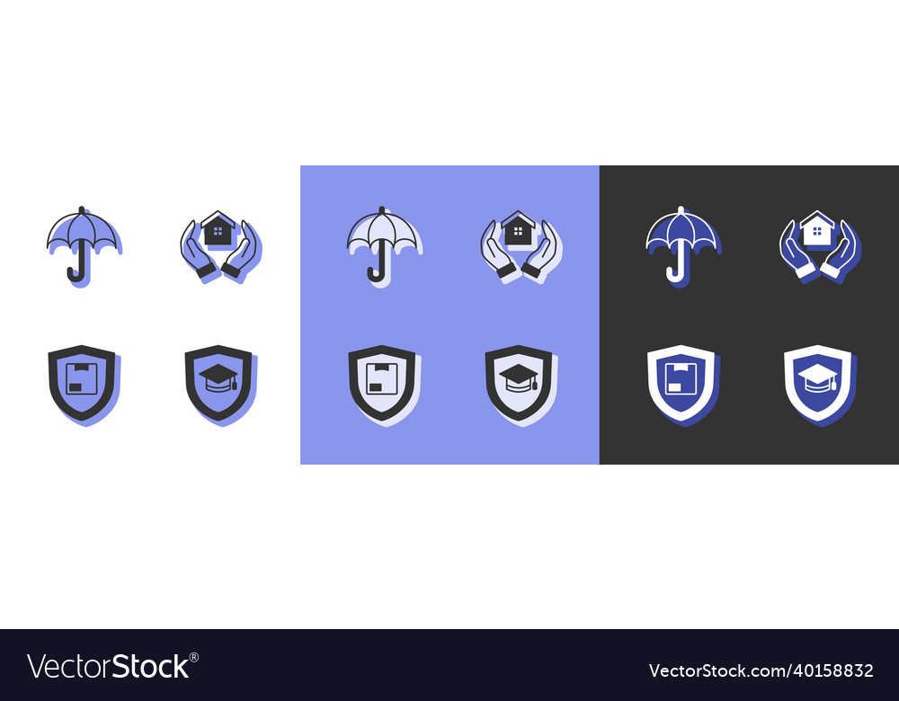 Set graduation cap with shield umbrella delivery Vector Image