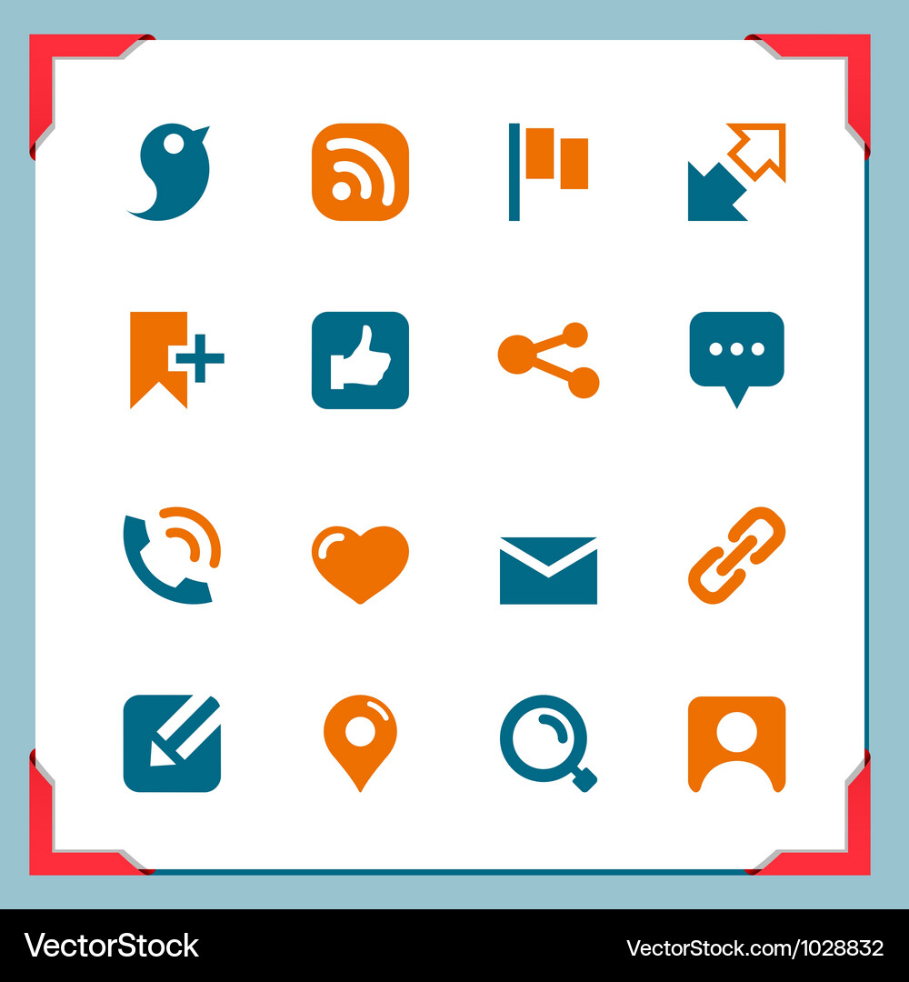 Social icons in a frame series Royalty Free Vector Image