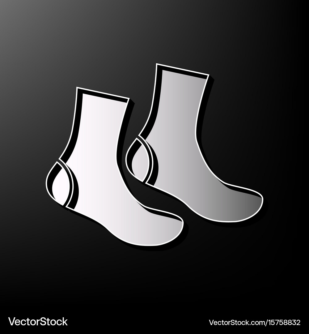 Socks sign gray 3d printed icon on black Vector Image