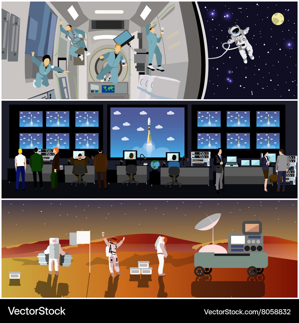 Space Launch Control Center Royalty Free Vector Image