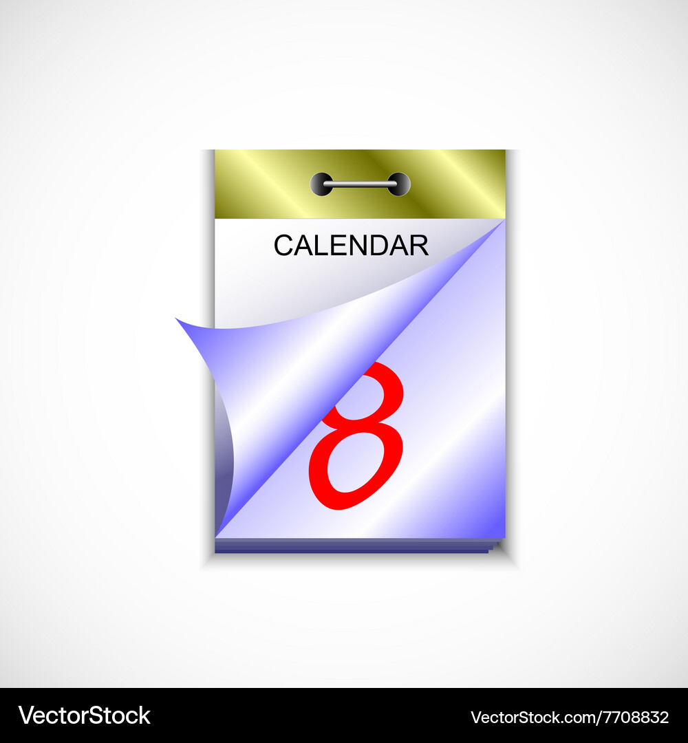 Tear-off calendar in color Royalty Free Vector Image