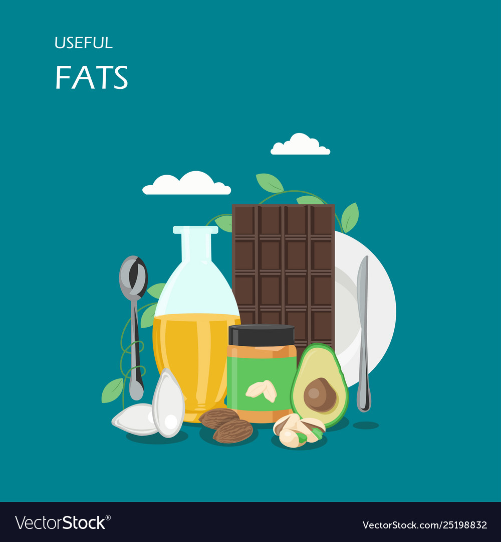 Useful fats flat style design Royalty Free Vector Image Useful fats flat style design Royalty Free Vector Image